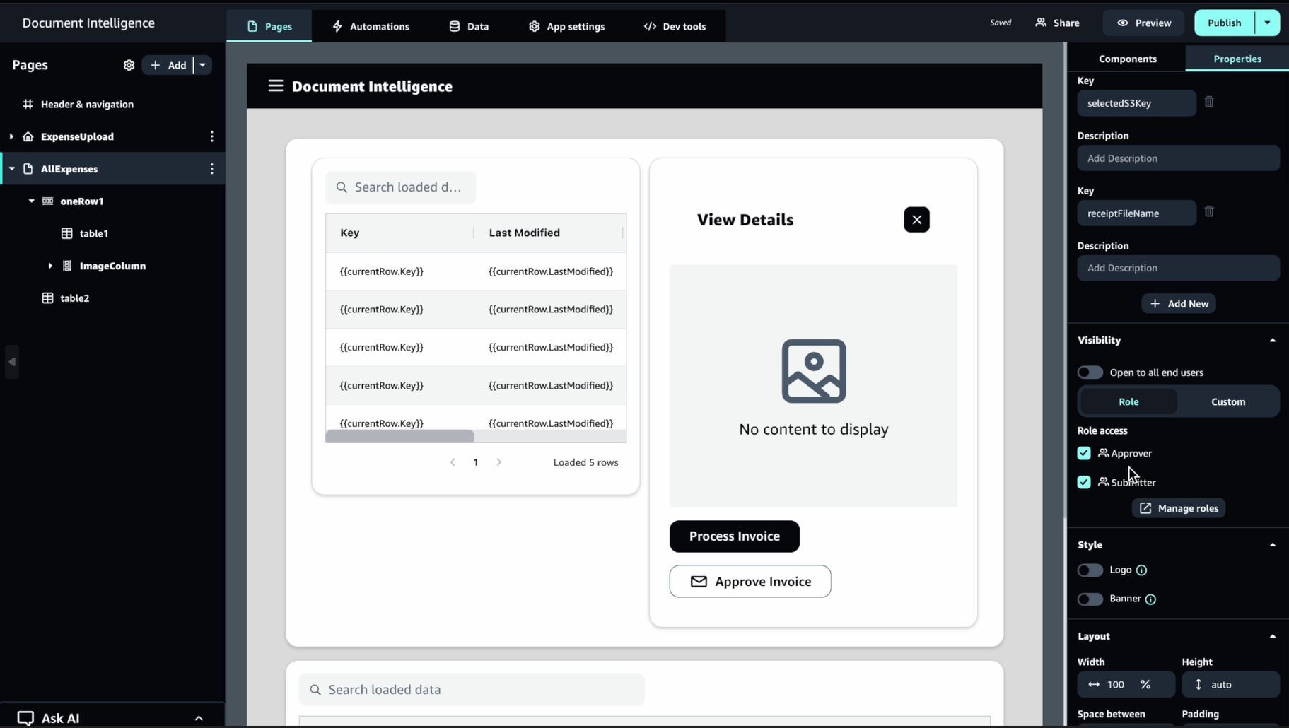 Generative AI–powered, low-code application builder – AWS App Studio Features – AWS